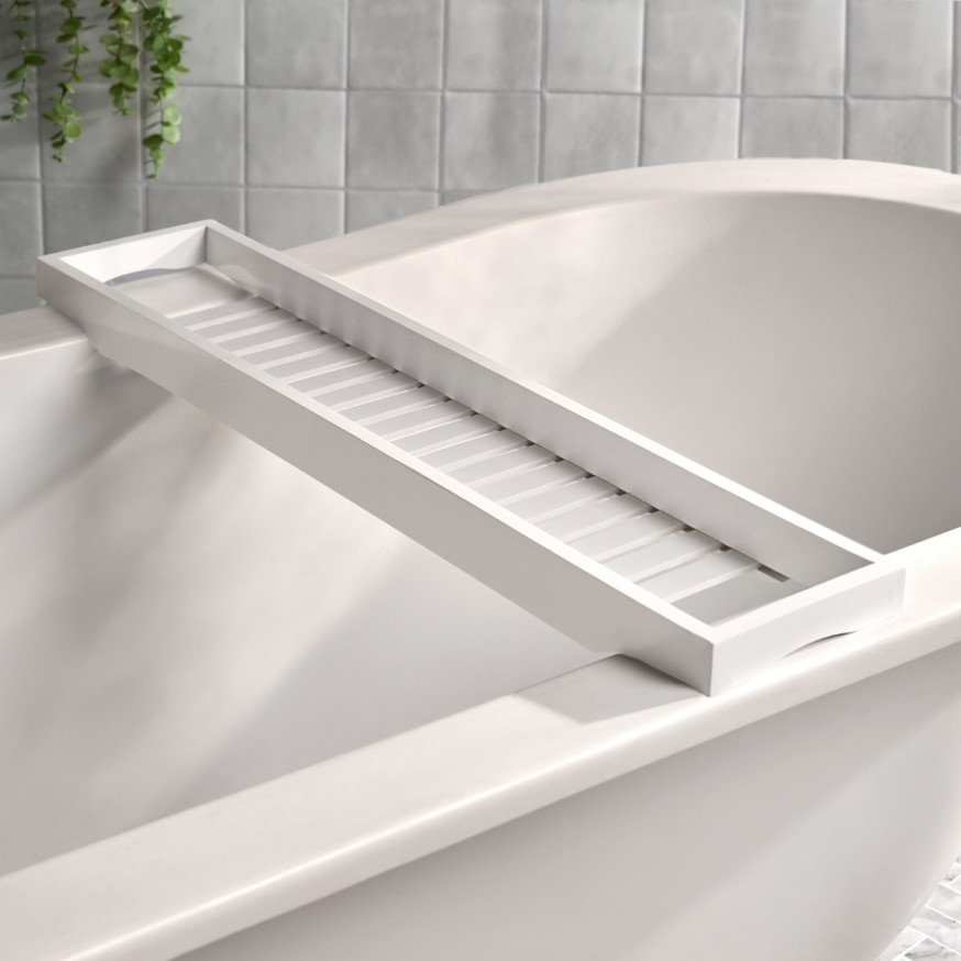 OHS Wooden Bath Rack - White
