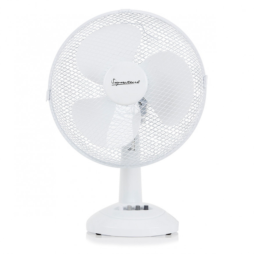 Signature Free Standing Cooling Desk Fan, White - 12"