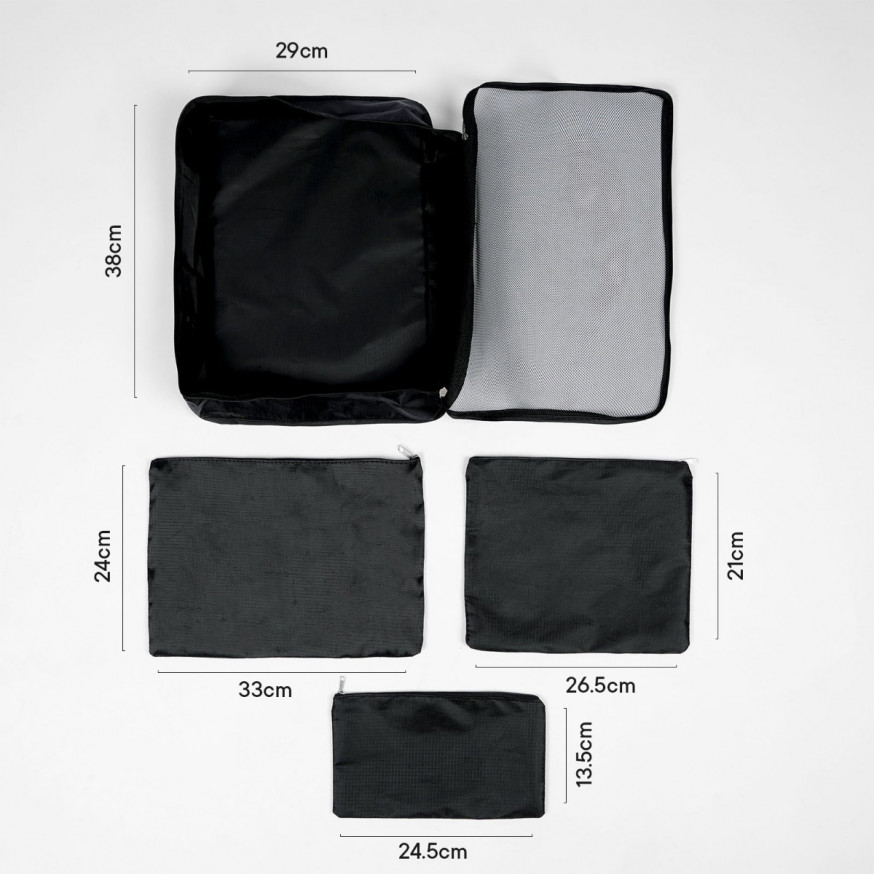 OHS Travel Packing Cube And Bags Set, Black - 10 Piece