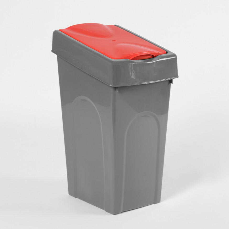OHS 50L Slanted Recycle Bin - Red