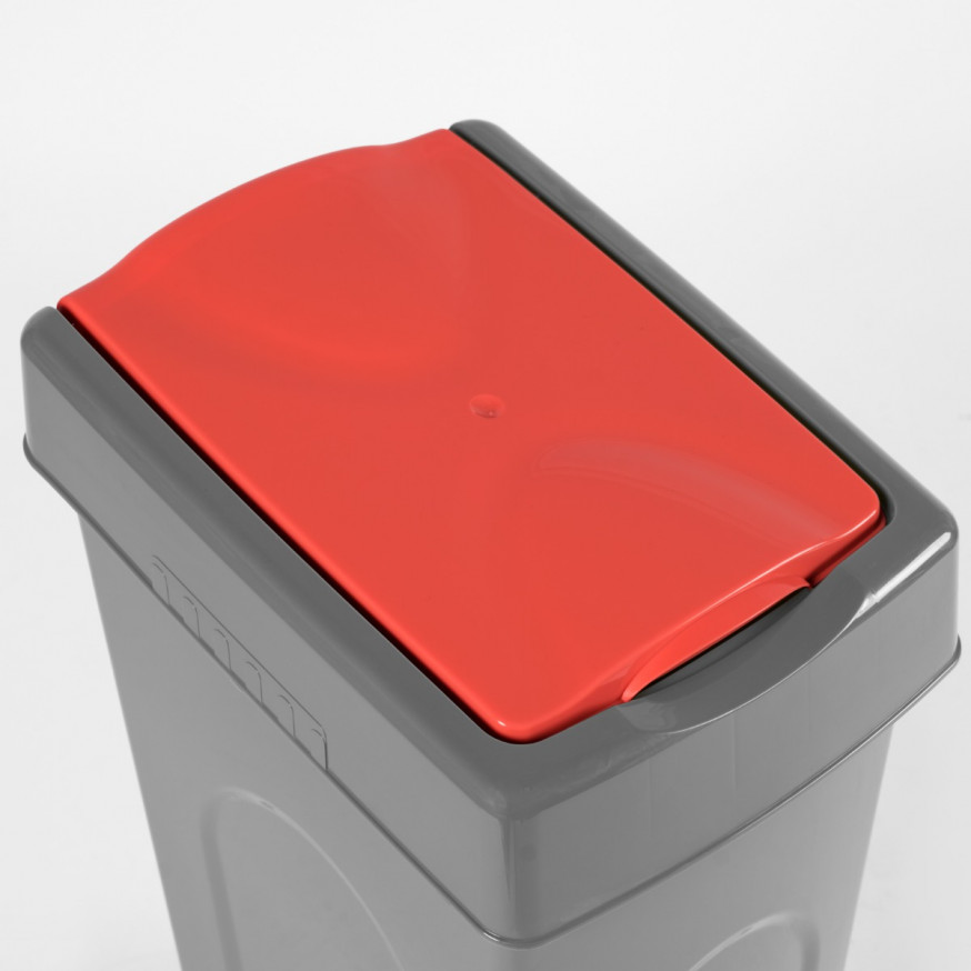 OHS 50L Slanted Recycle Bin - Red