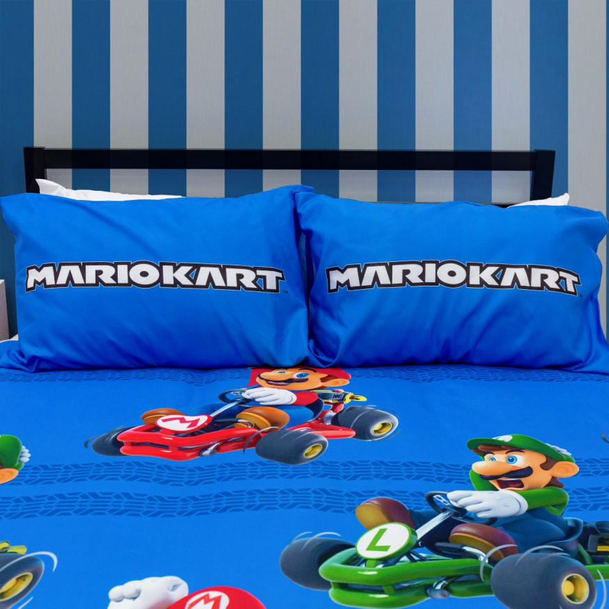 Nintendo Mario Kart Checkers Duvet Set - Blue