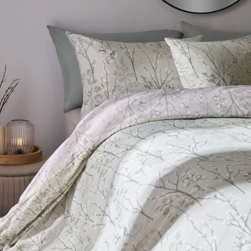 OHS Willow Branch Reversible Duvet Cover Set - Sage