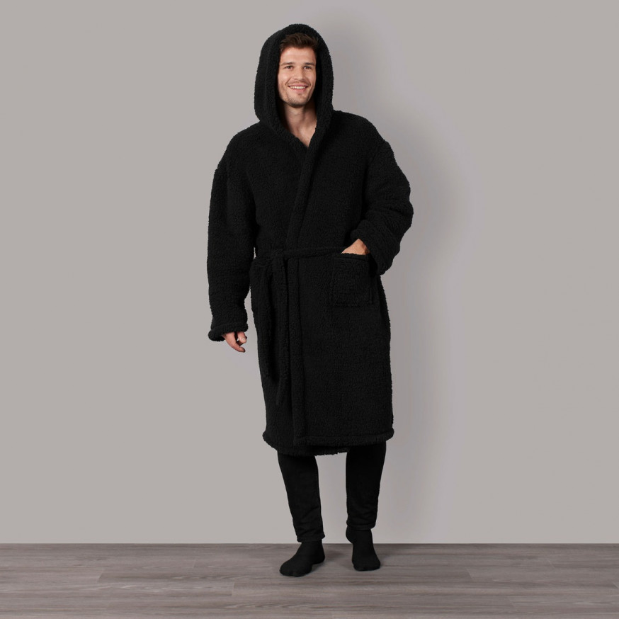 OHS Teddy Dressing Gown - Black