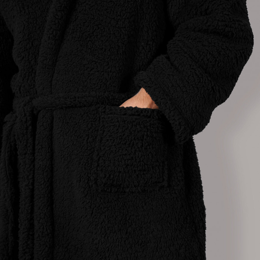 OHS Teddy Dressing Gown - Black