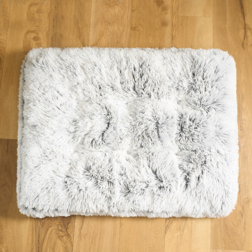 OHS Rectangular Fluffy Mat Pet Bed - Grey