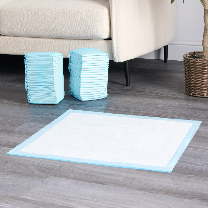 OHS 100 Pack Puppy & Dog Training Pads, 60 x 60cm - White/Blue