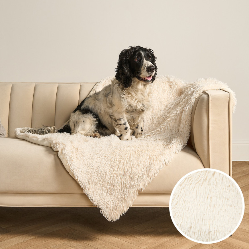OHS Pet Calming Fluffy Throw - Cream