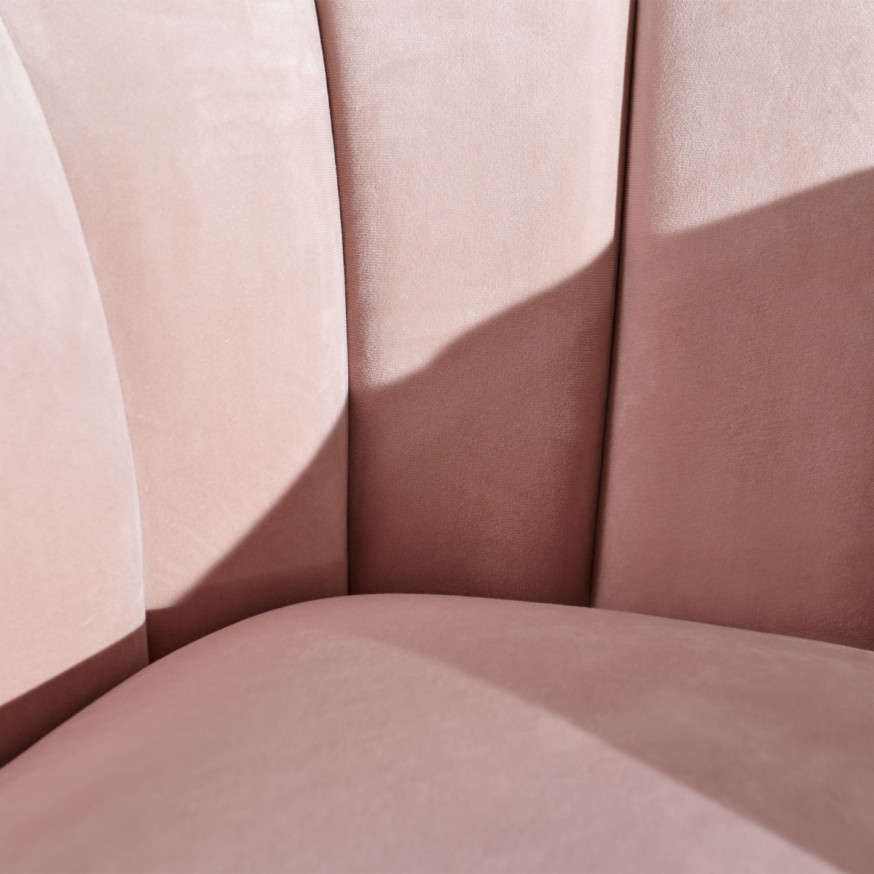 Pettine Upholstered Fabric Accent Chair - Blush Pink