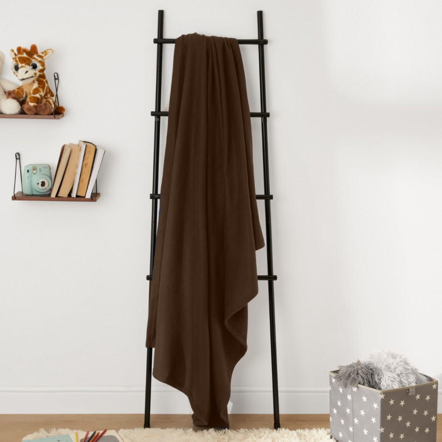 OHS Plain Fleece Throw - Chocolate