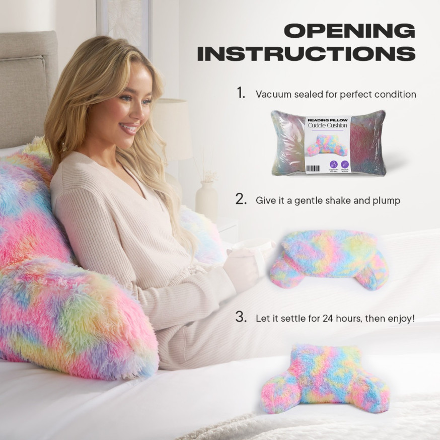 OHS Long Hair Cuddle Cushion - Rainbow Tie Dye