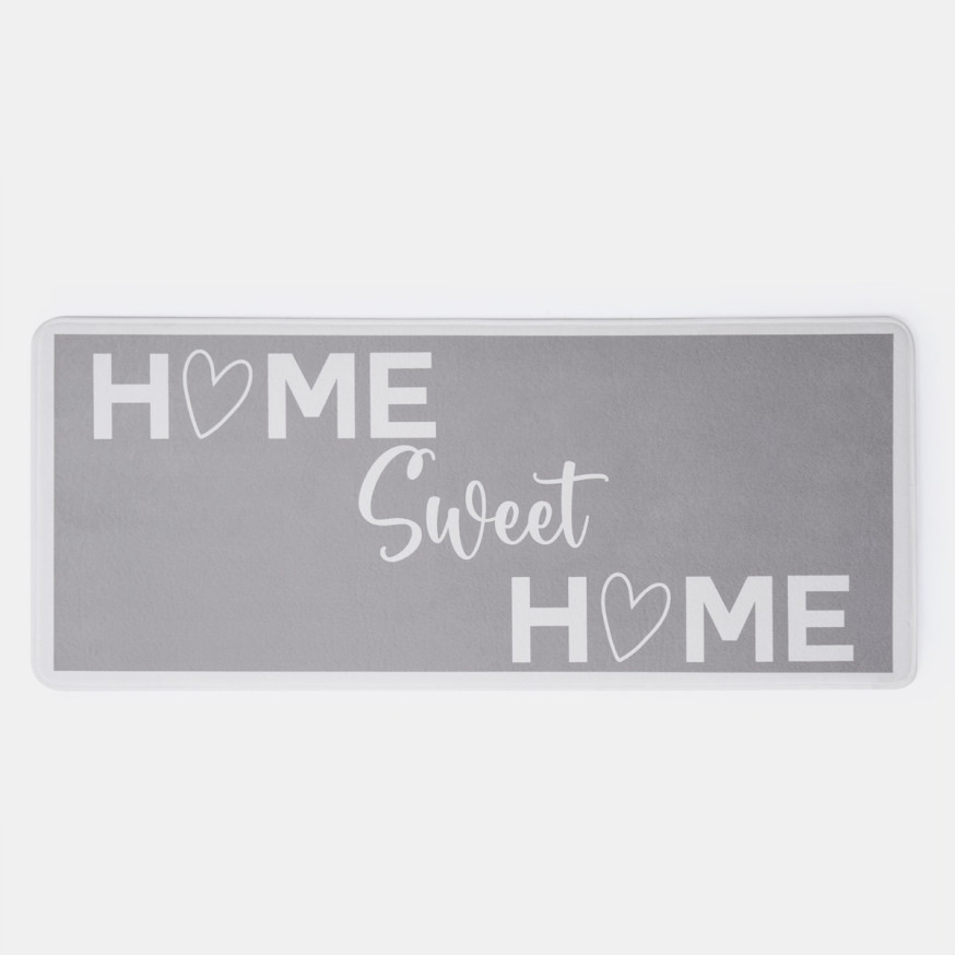 OHS Washable Home Sweet Home Printed Runner - Grey