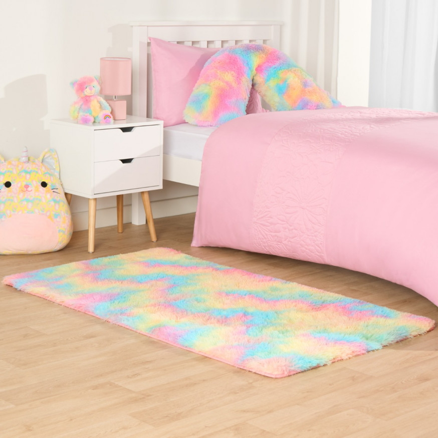 OHS Fluffy Tie Dye Rug - Multi