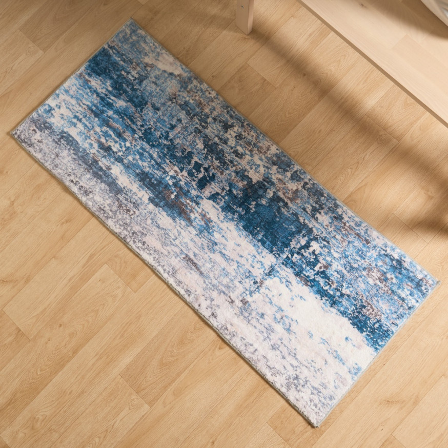 OHS Abstract Flat Rug Runner - Blue