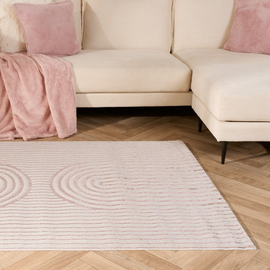 OHS Decor Arches Pattern Rug - Natural/Rose Gold