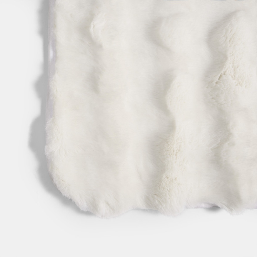 OHS Faux Fur Bubble Rug - Cream