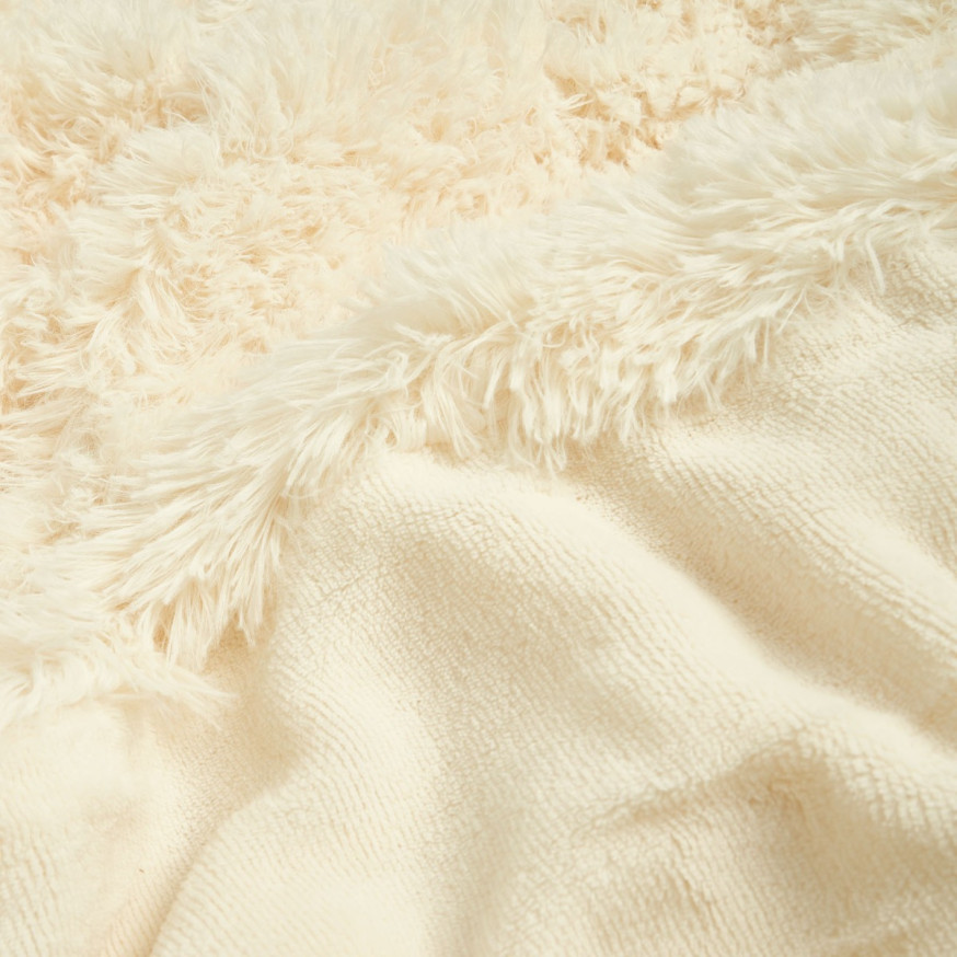 OHS Fluffy Fleece Throw - Cream