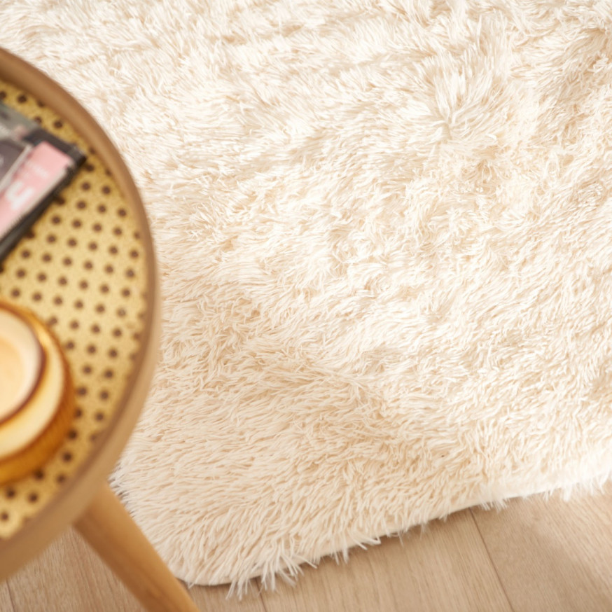Sienna Fluffy Rug, Cream