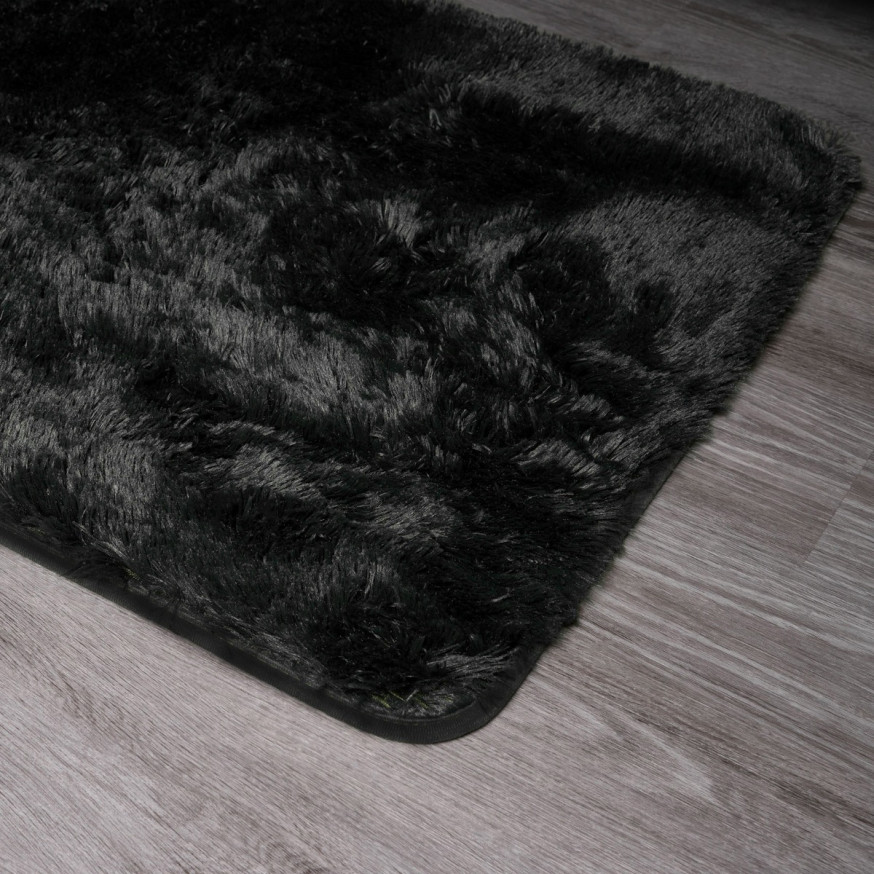 OHS Soft Fluffy Floor Rug - Black