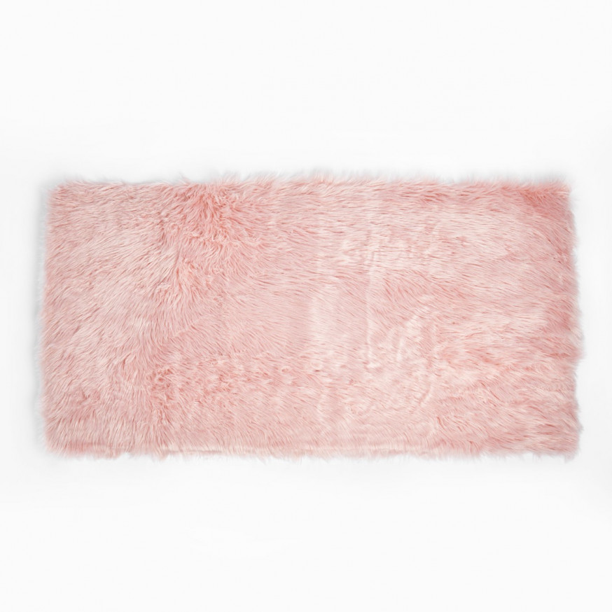 Sienna Faux Fur Rug, Blush