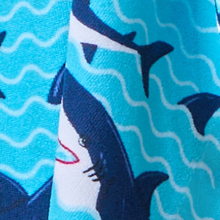 OHS Kids Shark Print Beach Poncho Towel - Blue