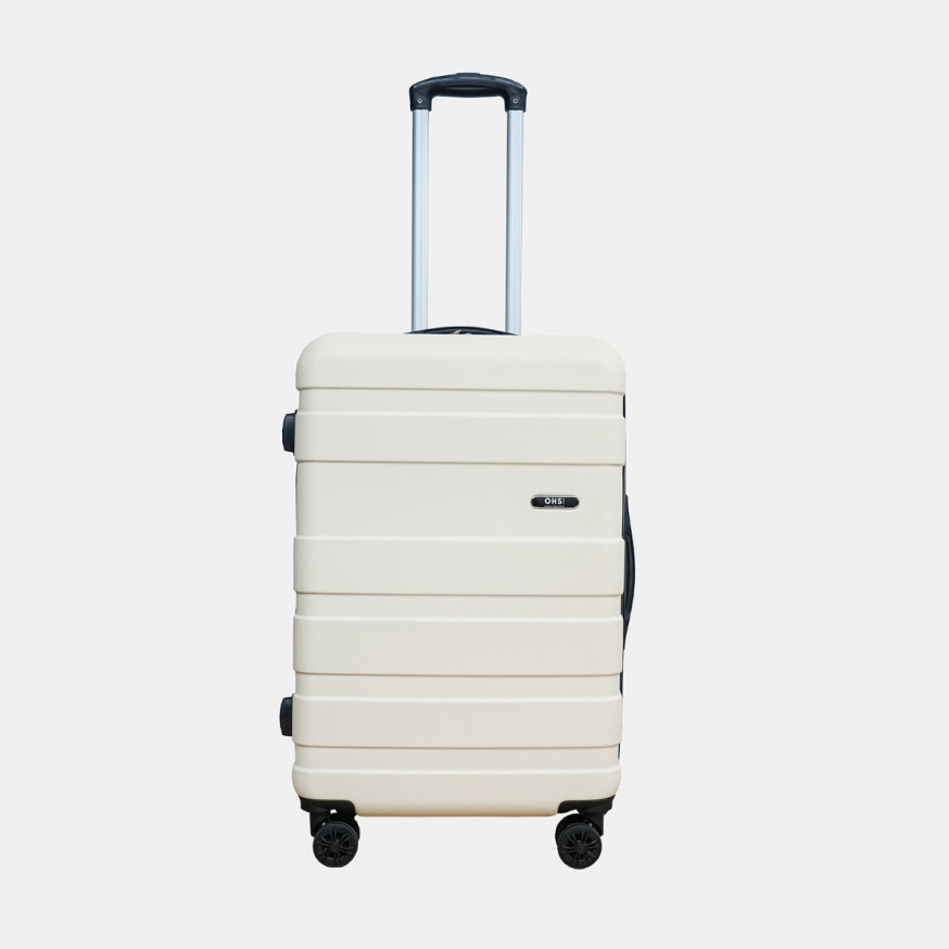 OHS 4 Wheel Hard Shell Suitcase, Cream - 3 Pack