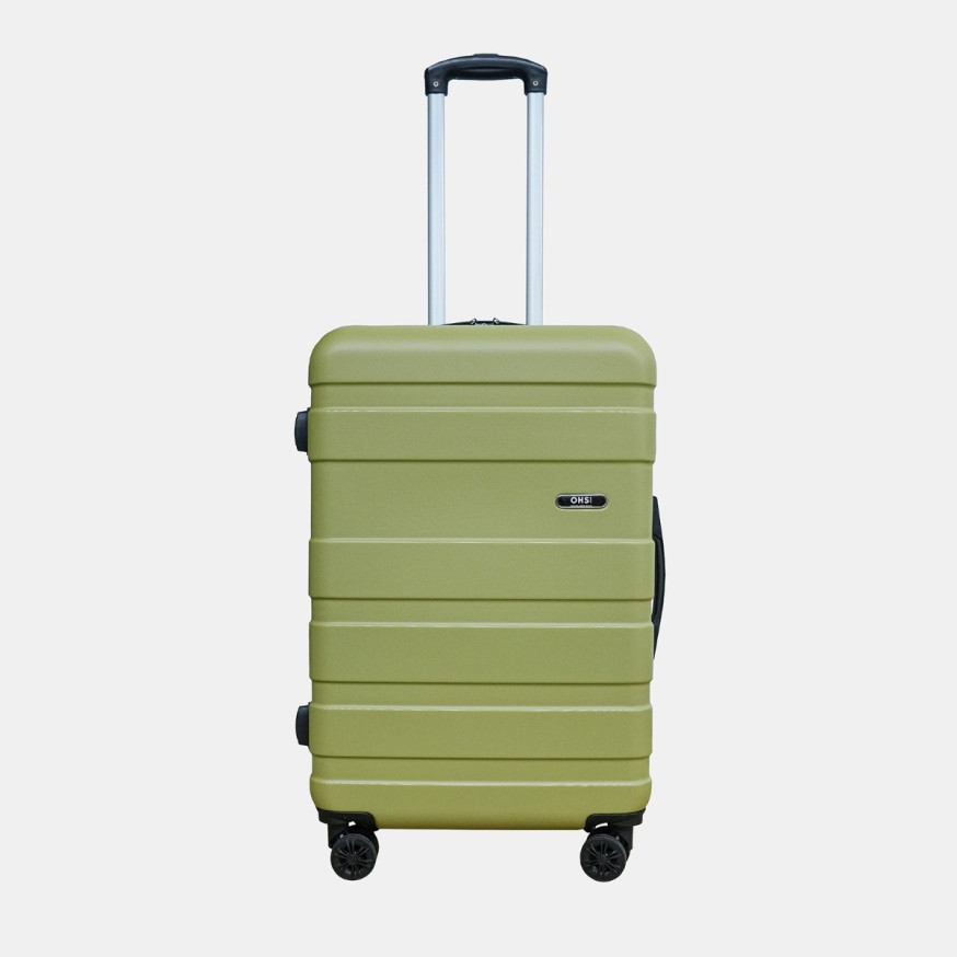 OHS 4 Wheel Hard Shell Suitcase, Olive Green - 3 Pack