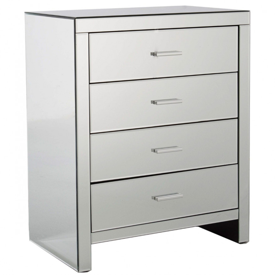 Venetian Mirrored 4 Drawer Chest of Drawers