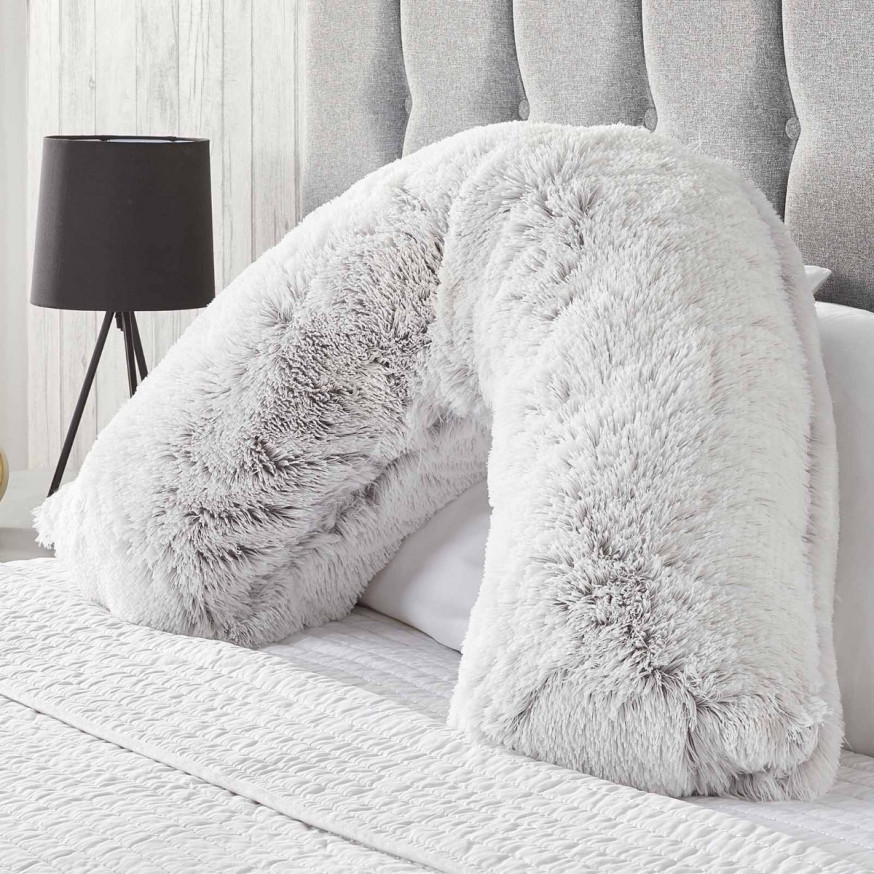 Huggleland Long Hair V Shape Pillow - Grey
