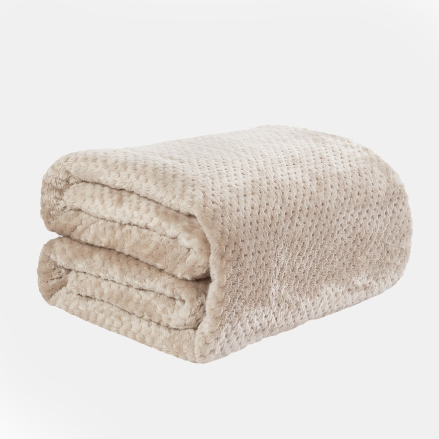 OHS Waffle Fleece Throw - Mink