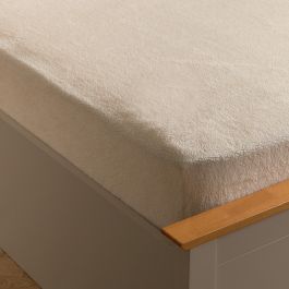 OHS Teddy Fleece Fitted Sheet, Cream - Super King