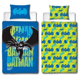 DC Batman Adventure Reversible Duvet Cover Set – Blue/Yellow, Single