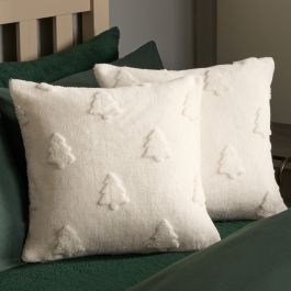 OHS Tufted Winter Tree Cushion Covers - Cream