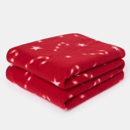 OHS Candy Cane Print Fleece Throw - Red
