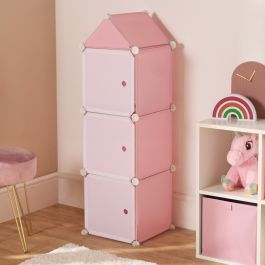 OHS Kids 3 Cube Castle Storage Tower - Pink