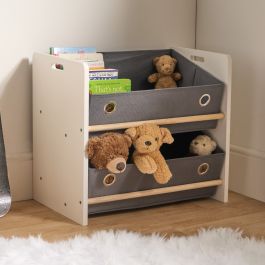 OHS Kids 2 Tier Storage Unit & Organiser - White/Grey