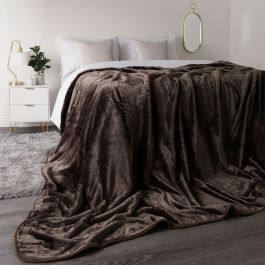 OHS Faux Fur Mink Throw - Chocolate