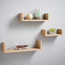 Set of 3 Floating Shelves - Oak Effect