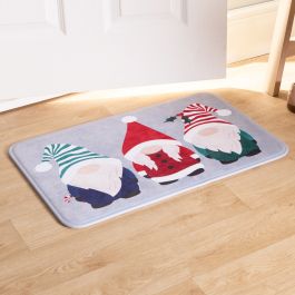 OHS Washable Christmas Gonk Printed Mat - Grey