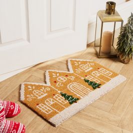 OHS Gingerbread House Coir Mat - Brown
