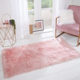 Sienna Faux Fur Rug, Blush
