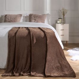 Luxury Waffle Mink Warm Throw Over Sofa Bed Soft Blanket 200 x 240cm ...