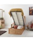 Madrid Wooden Ottoman Storage Bed, 3ft Single - Oak