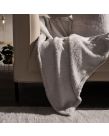 Teddy Fleece Throw - Silver Grey