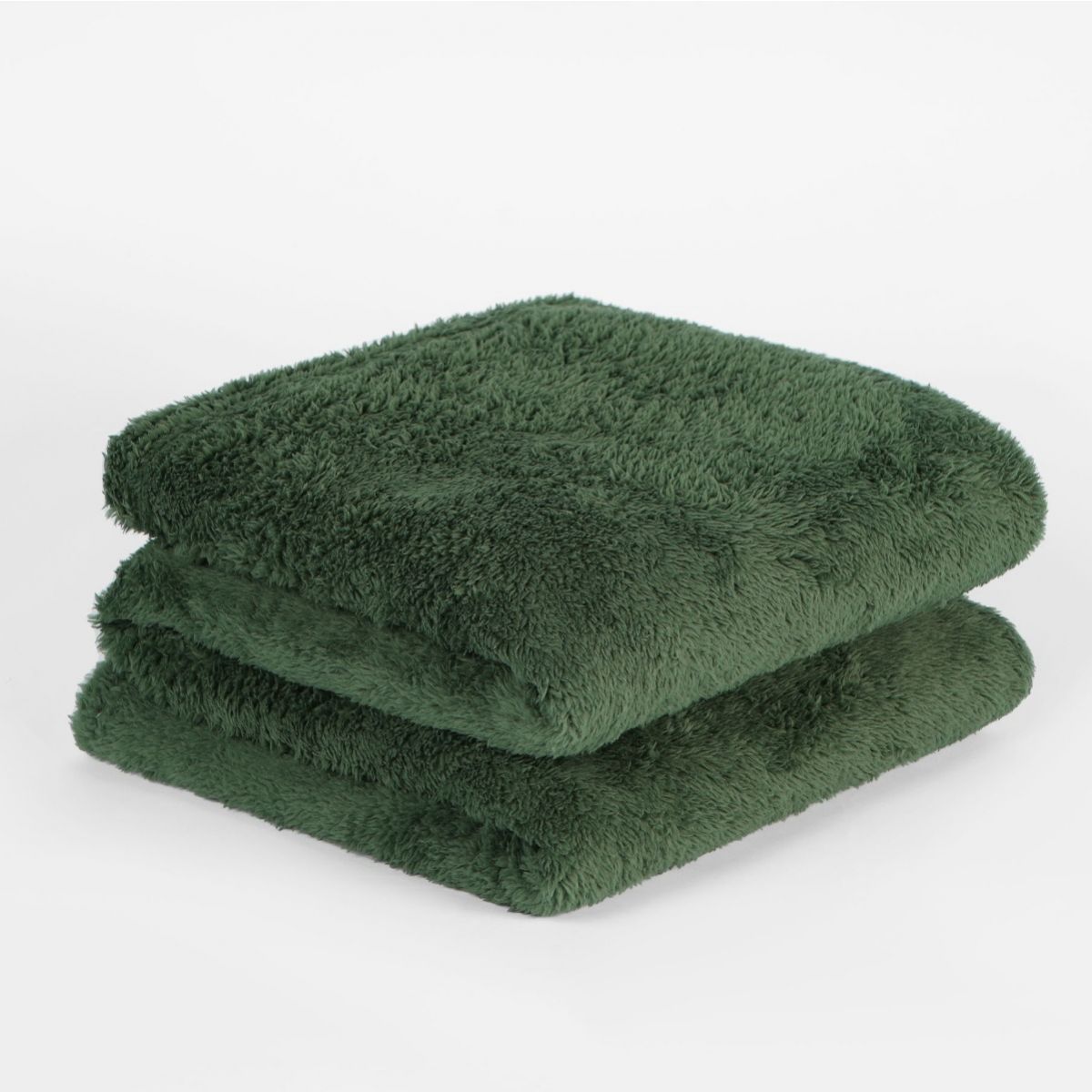 Brentfords Teddy Fleece Throw - Forest Green