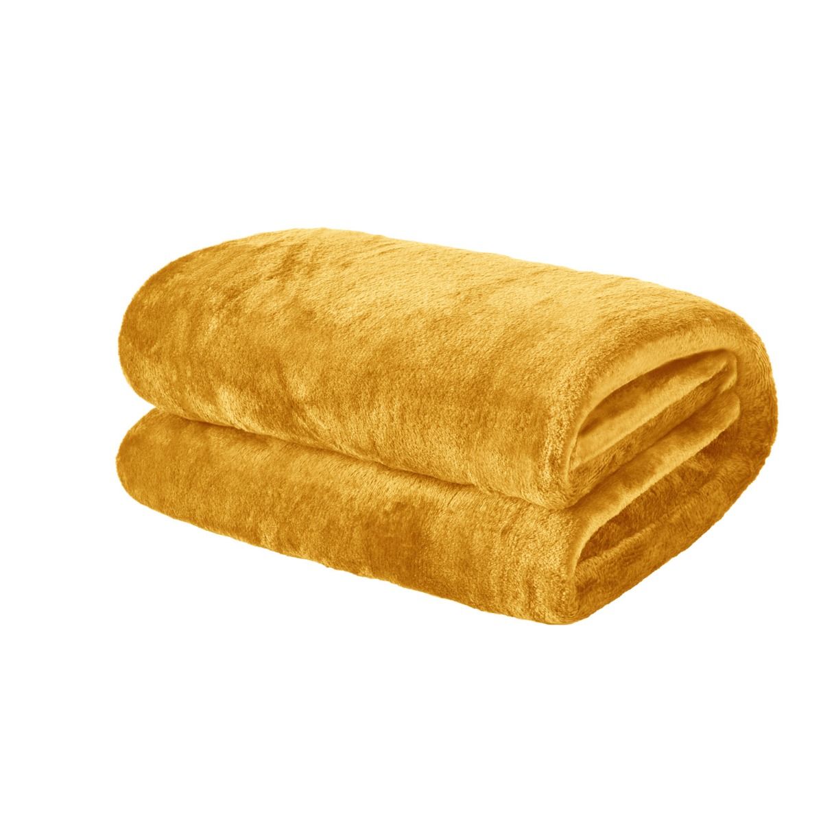 Brentfords Supersoft Throw, Ochre Yellow - 120 x 150cm