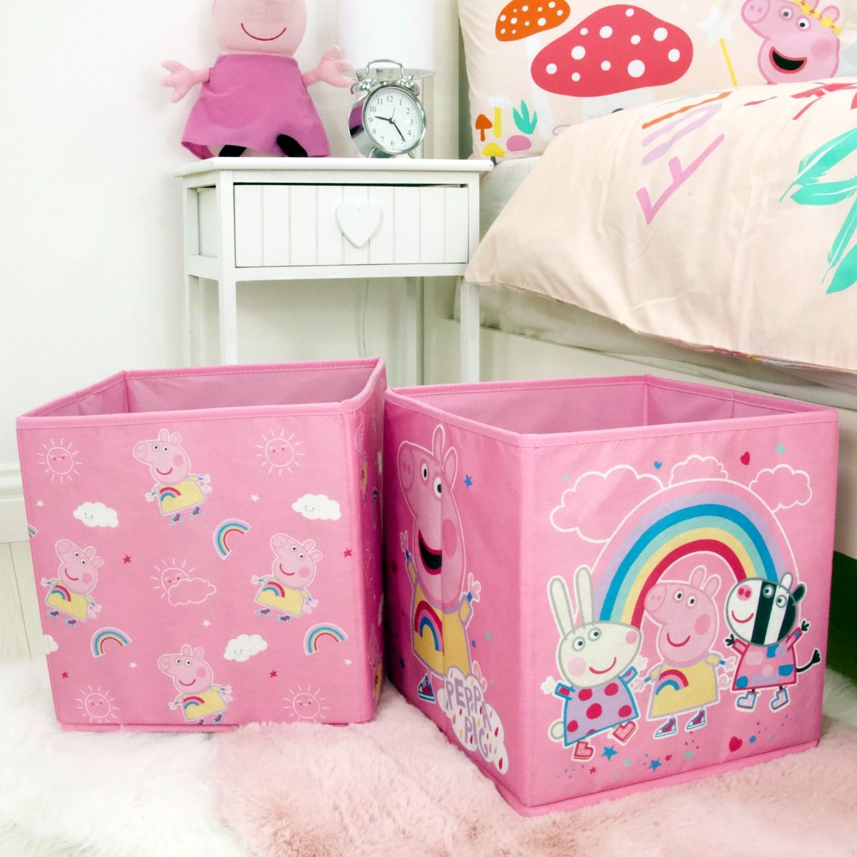 Peppa Pig Storage Box, Pink - 2 Pack