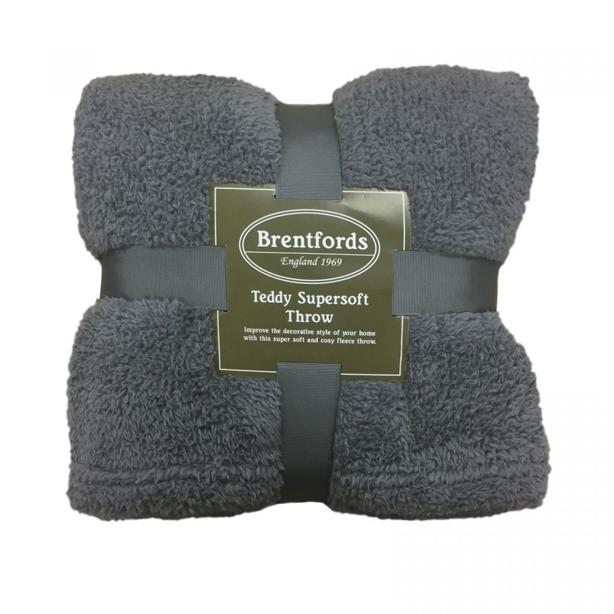 Teddy Fleece Throw - Charcoal Grey