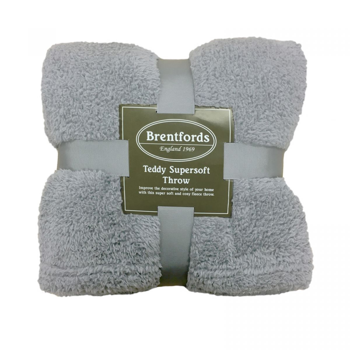 Teddy Fleece Throw - Silver Grey