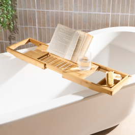 OHS Wooden Extendable Bath Rack - Natural